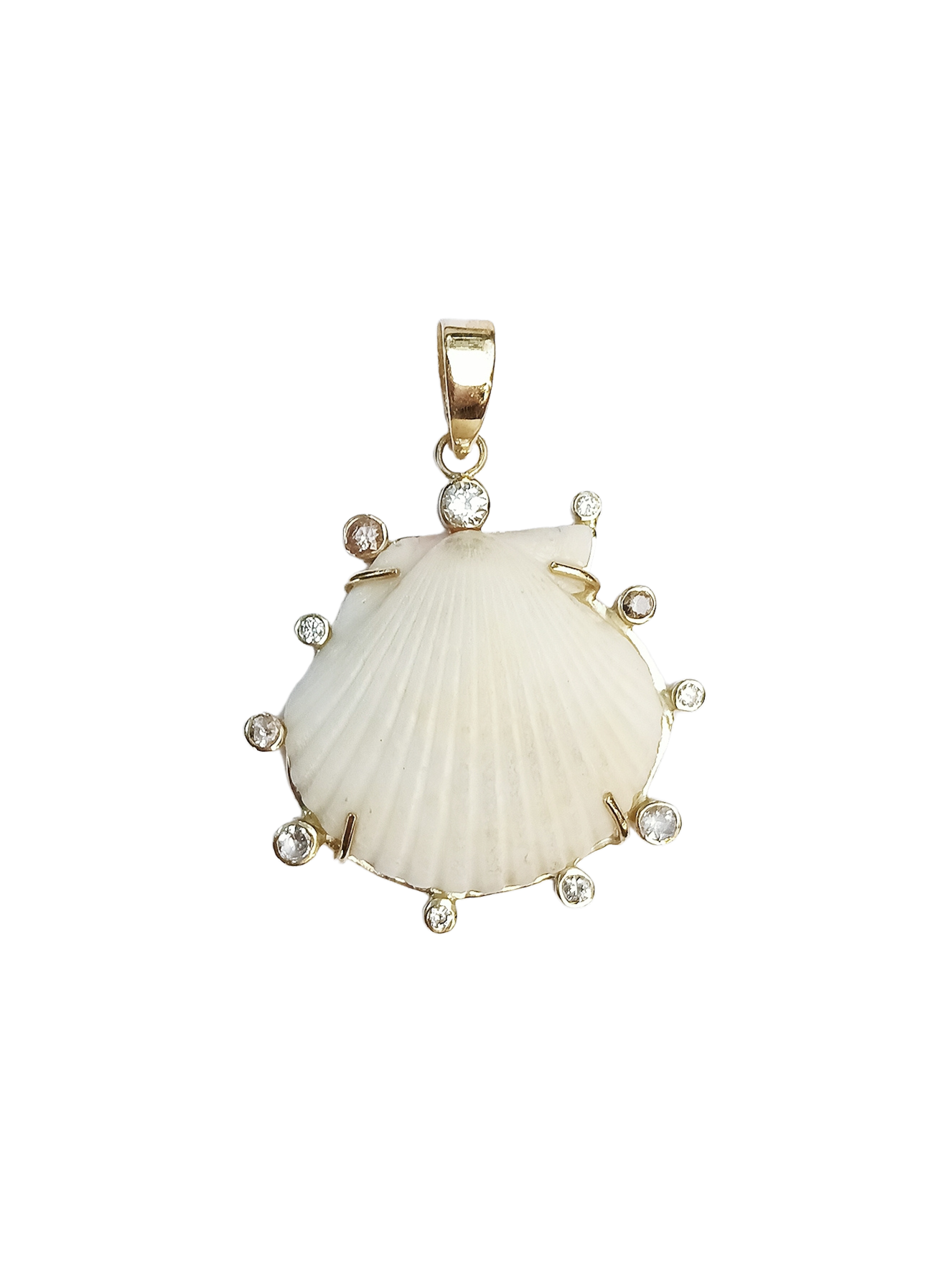 White Shell Diamond Halo 2 – CCWW Designs