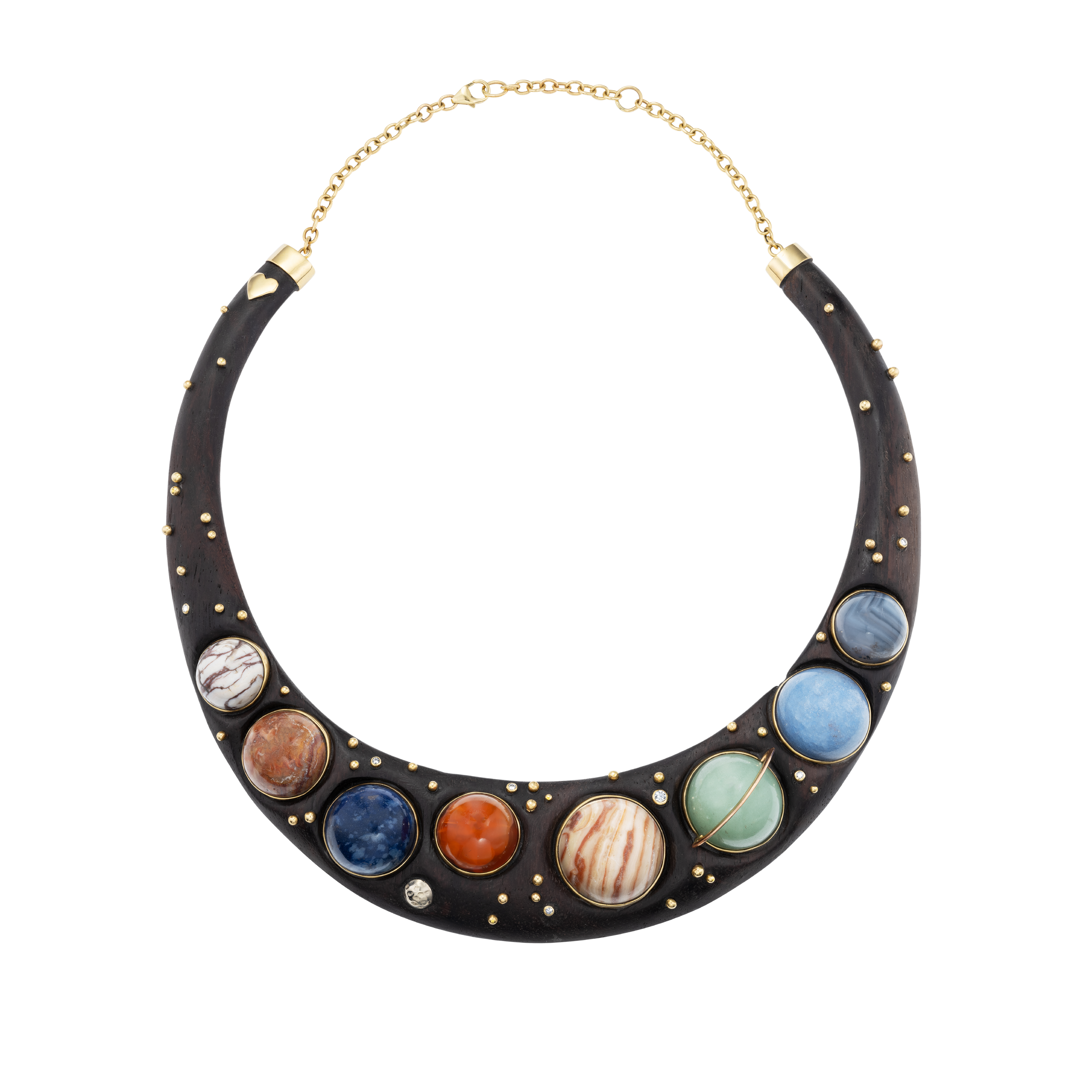 Stone Solar System Walnut Collar – CCWW Designs