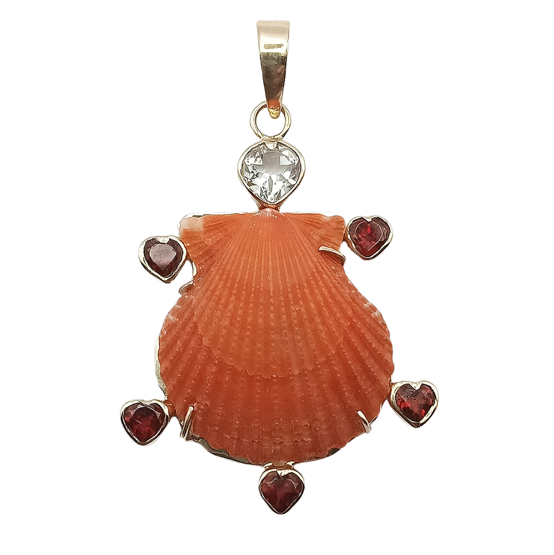 Orange Shell Garnet Heart Halo – CCWW Designs