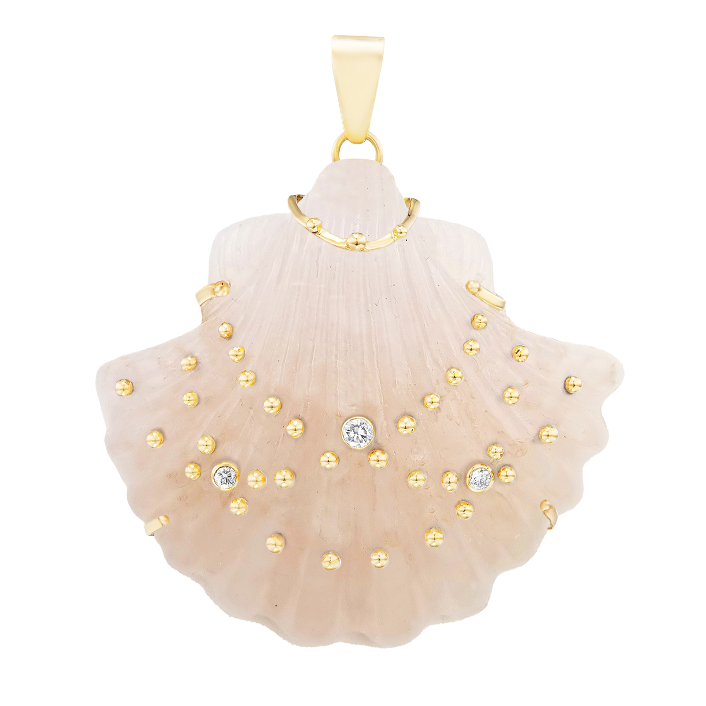 Carved Rose Quartz Shell – CCWW Designs